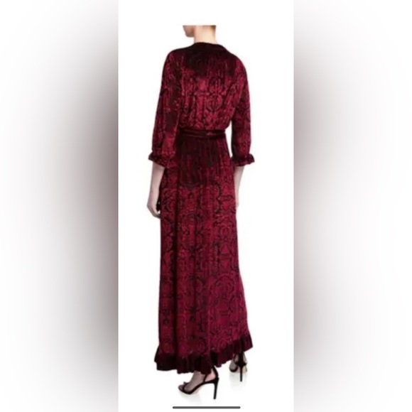 Melissa Masse | Dresses | Melissa Masse Tapestry Red Velvet Maxi Faux ...